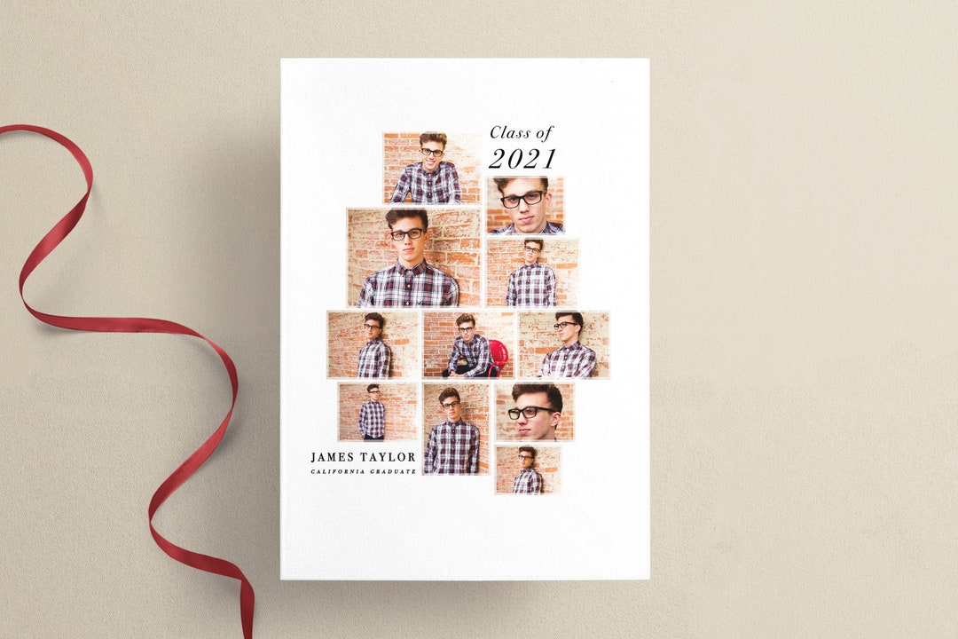 Senior Grad Photo Collage Template: Modern Photoshop PSD (digital ...