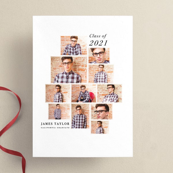 Senior Photo Collage Template - Etsy