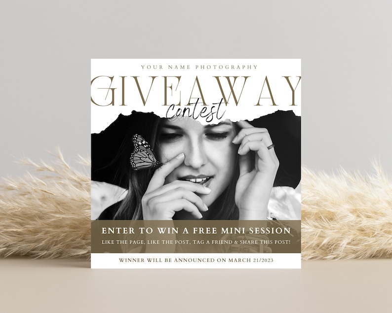 Photography Giveaway Template for CANVA Contest Template - Etsy