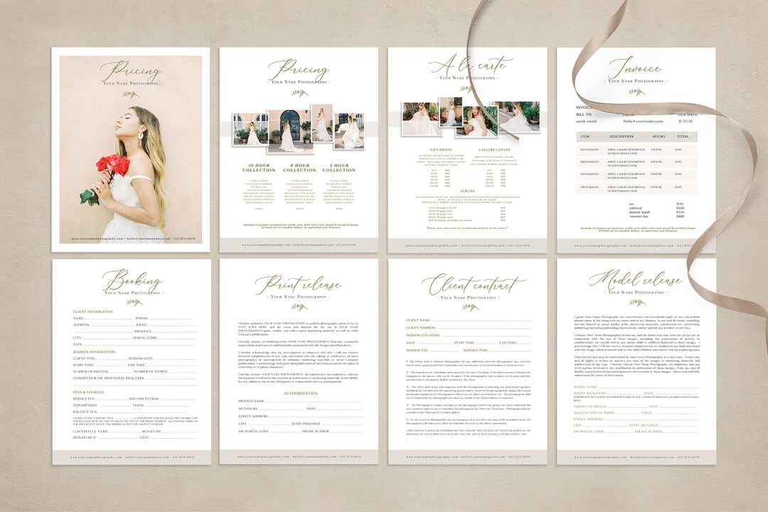 Photography Contract Template Bundle: Business Forms, Pricing Guide ...