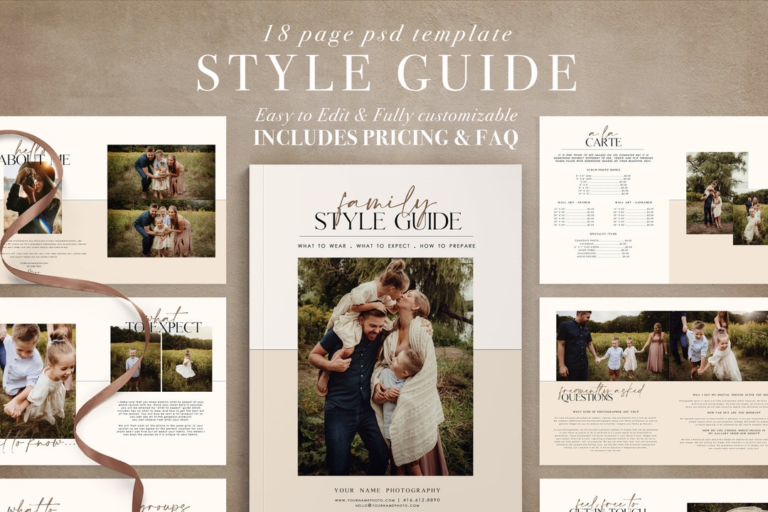 Photography Client Style Guide Template, What to Wear Guide Photography ...