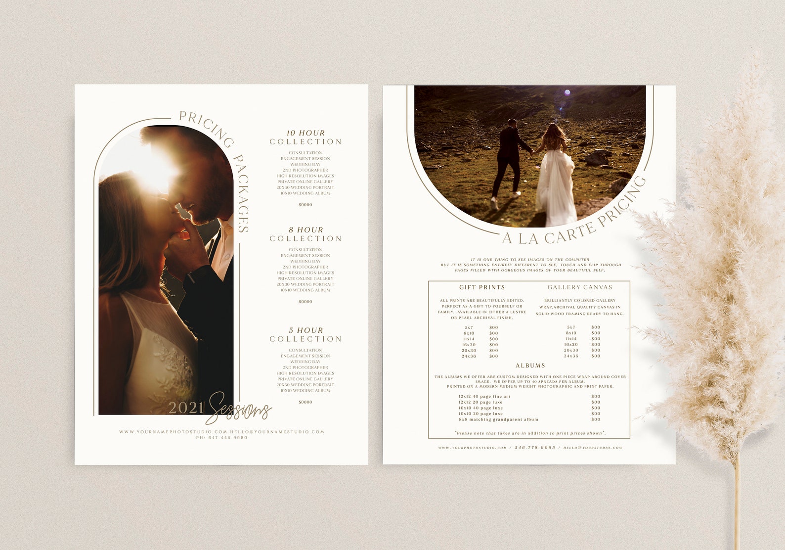 3 Page Photography Pricing Template Session Price Guide List - Etsy