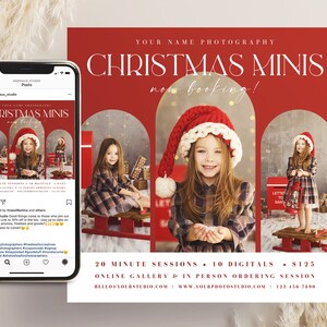 Christmas Mini Session Template, Holiday Mini Session, Marketing for ...
