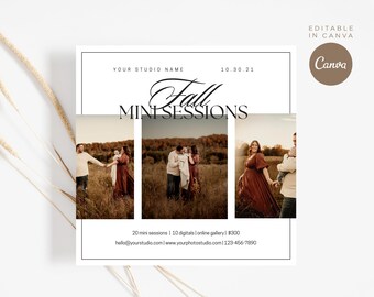 Fall Mini Session Template, Autumn Mini Session, Social Media ...