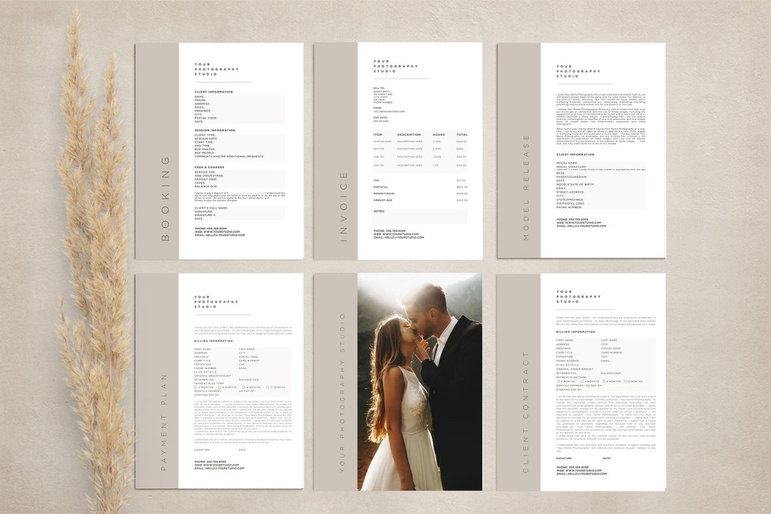 Photography Business Forms Bundle: Photoshop & PDF Templates (instant ...