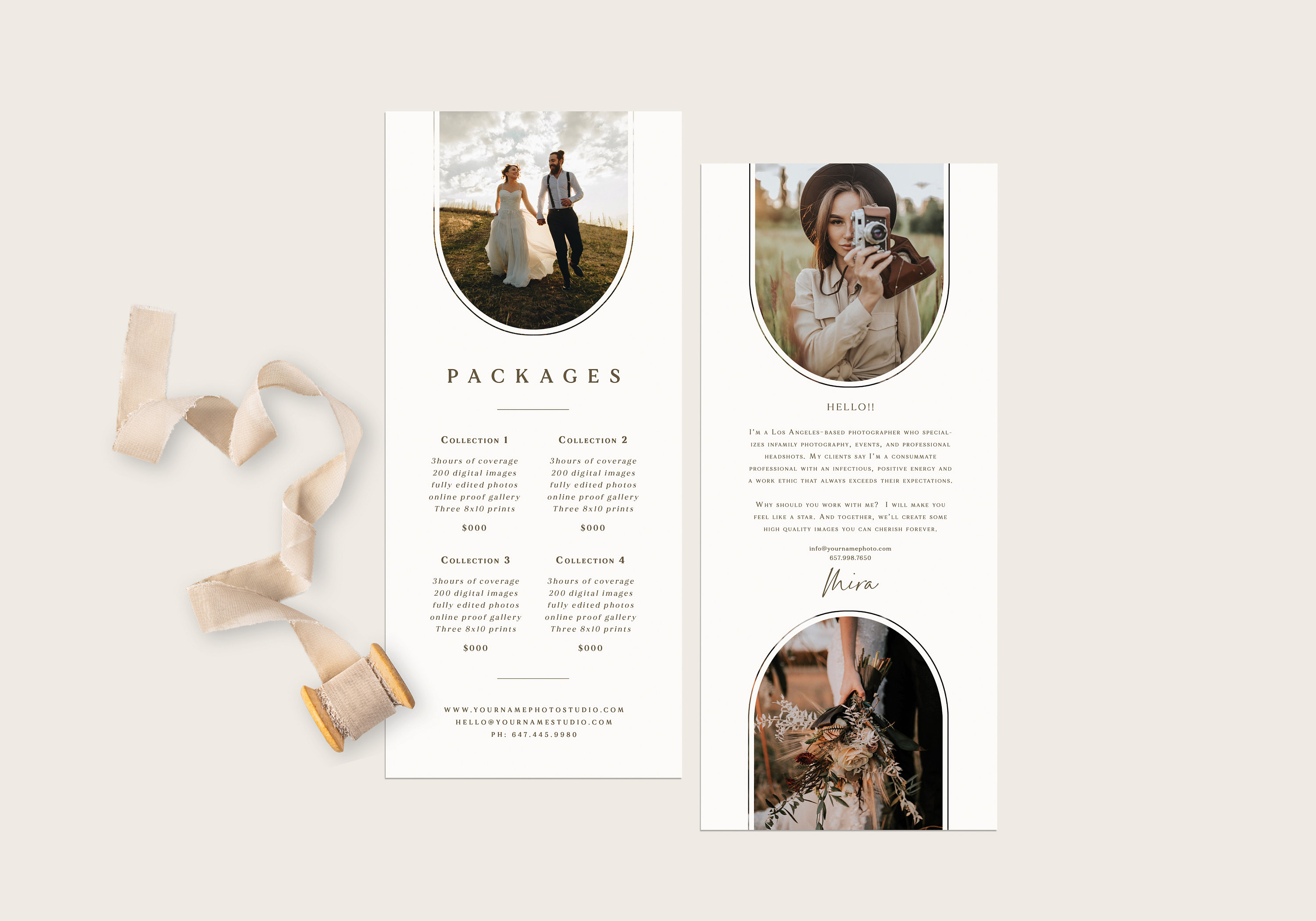 Wedding Photography Rack Card Template: 4x9 Brochure (PSD) - Etsy