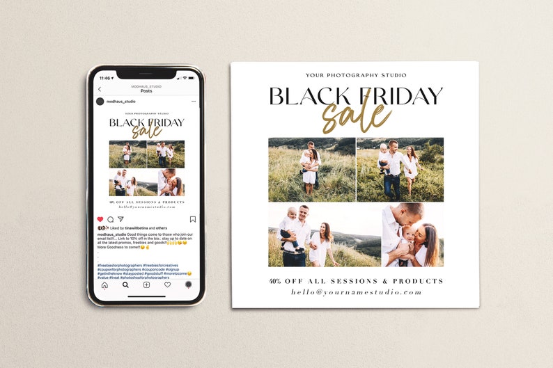 Black Friday Sale Template, Photography Instagram Post (photoshop PSD ...