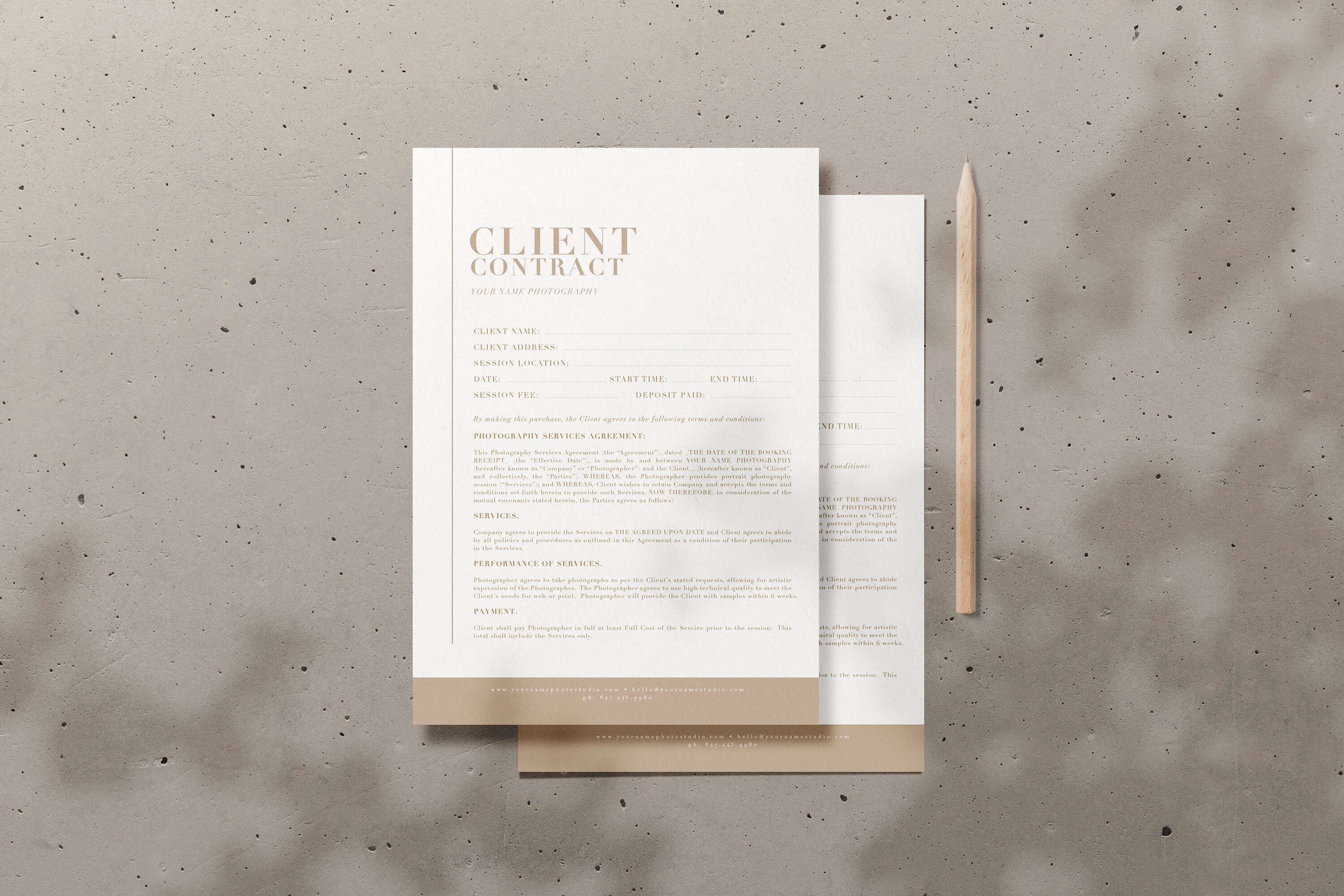Photography Client Contract Template: Customizable Agreement (photoshop ...