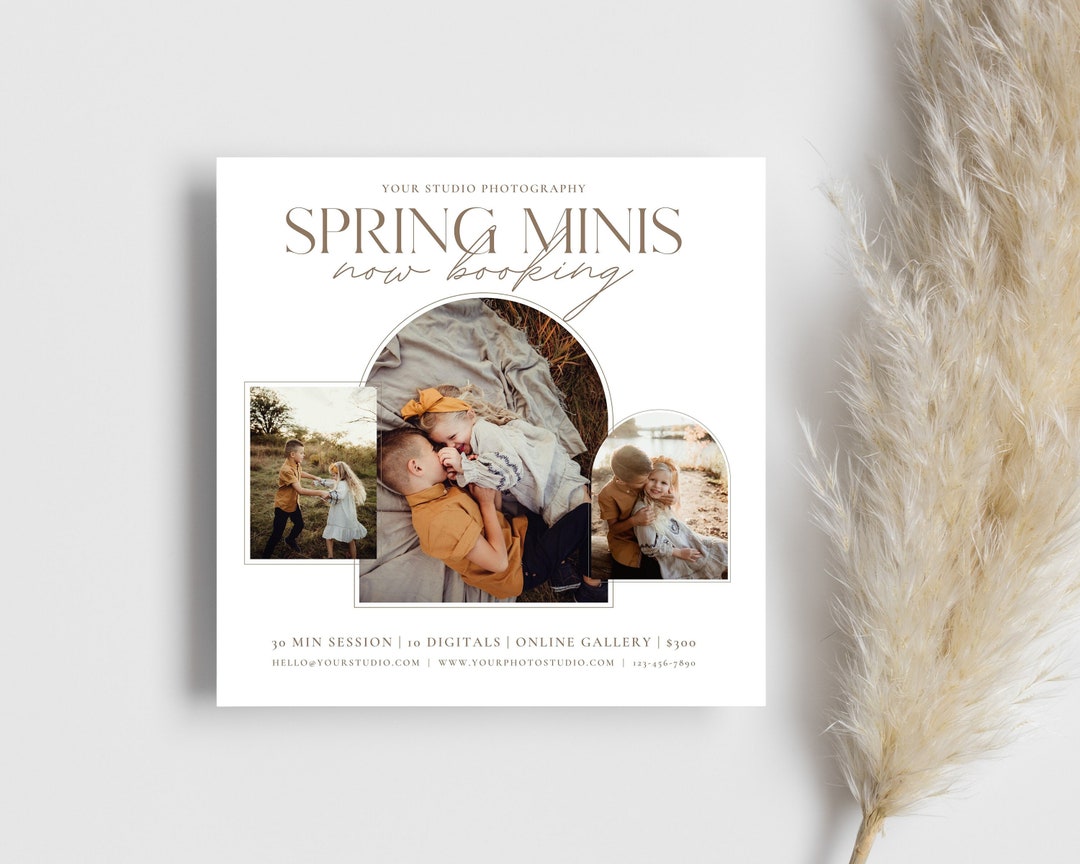 Spring Mini Session Template: Arched Photo Layout (CANVA) - Etsy