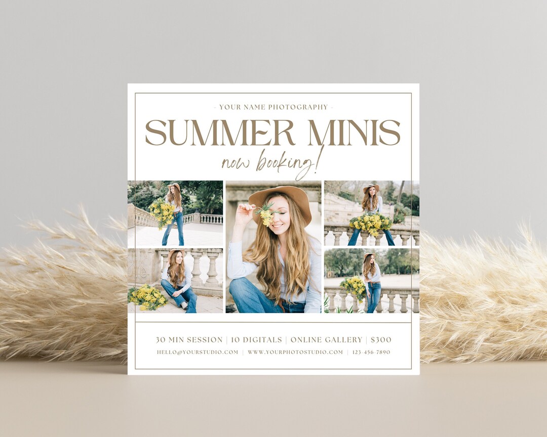 Summer Mini Session Template: Arched Photo Layout (CANVA) - Etsy