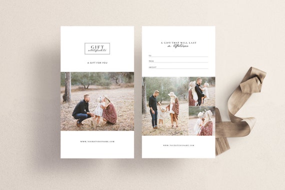 Photography Gift Certificate Template Photography Gift | Etsy