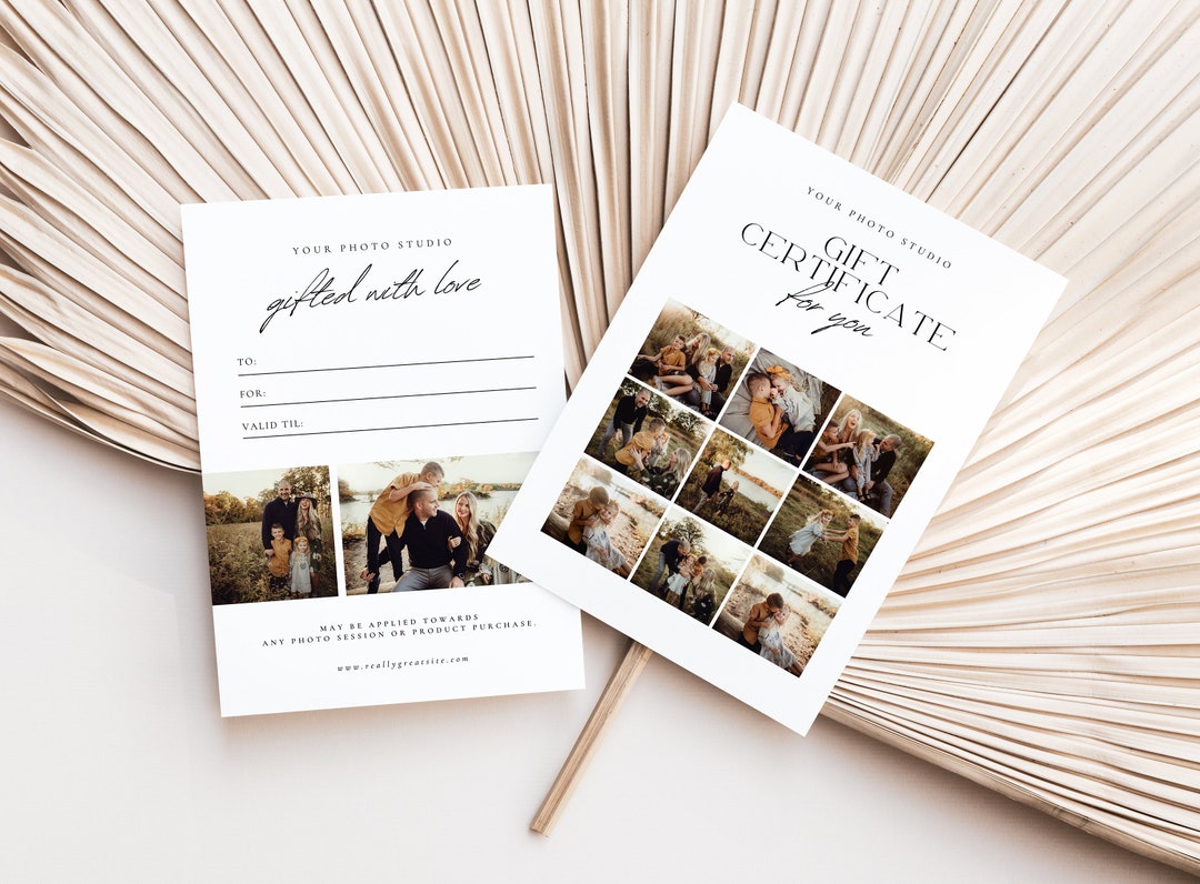 Photography Gift Certificate Template, Photographer Gift Card, Photo ...