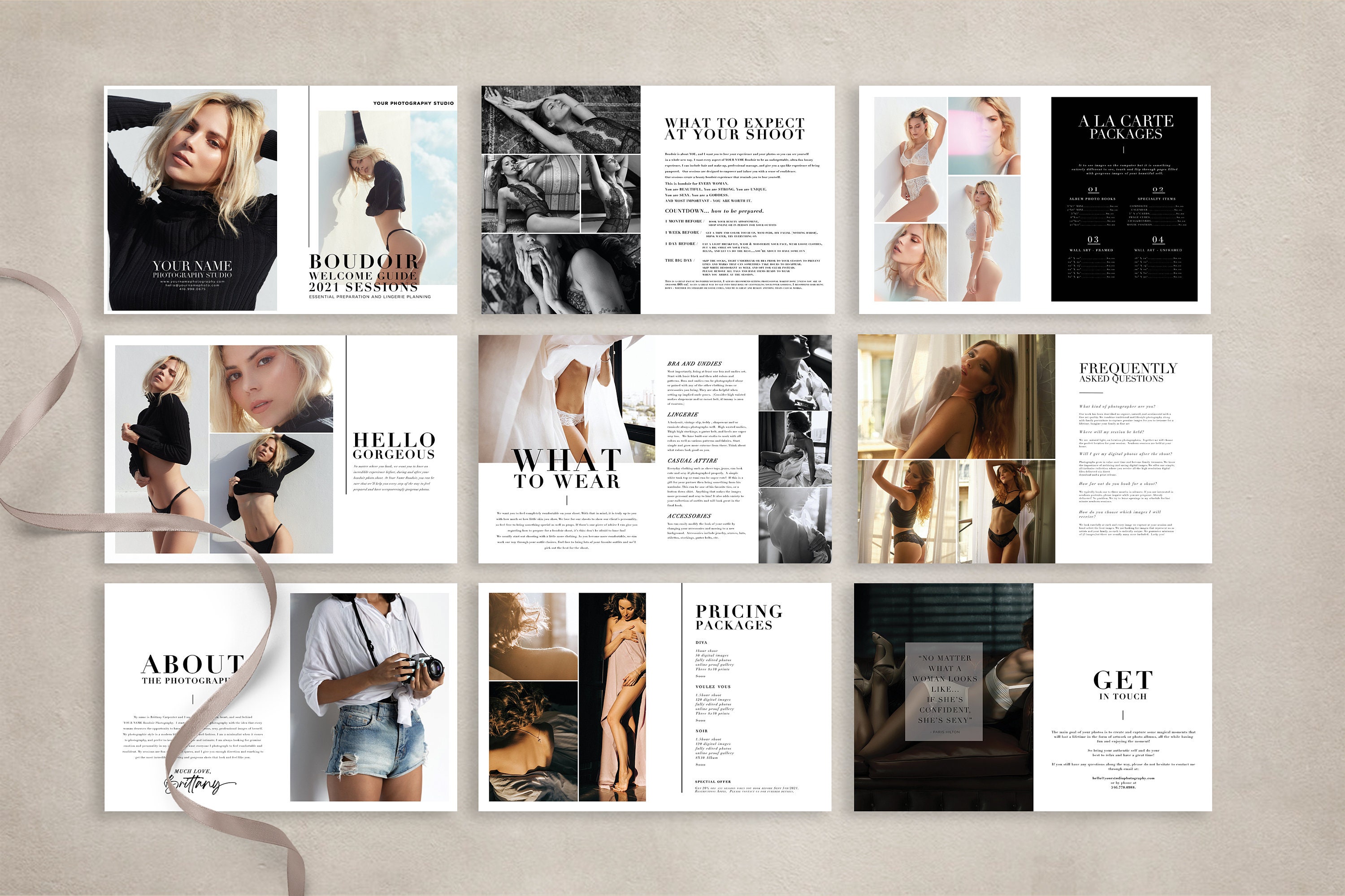 Boudoir Photography Magazine Template Boudoir Welcome Guide - Etsy