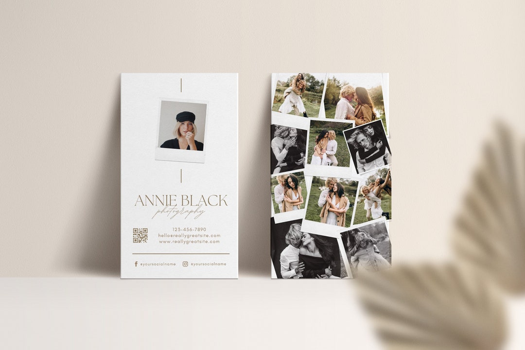 Photographer Business Card Template, CANVA Template, Modern Photo ...