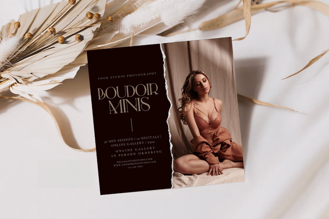 Boudoir Mini Session Template, CANVA Template Boudoir Session Marketing, Photography Mini ...