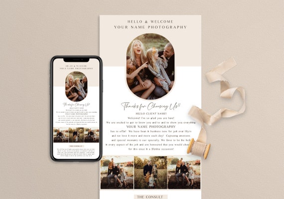 Welcome email template for photographers Photography Email | Etsy