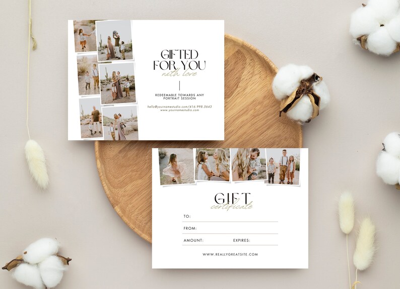 Photography Gift Certificate Template: Modern Boho Photo Session ...