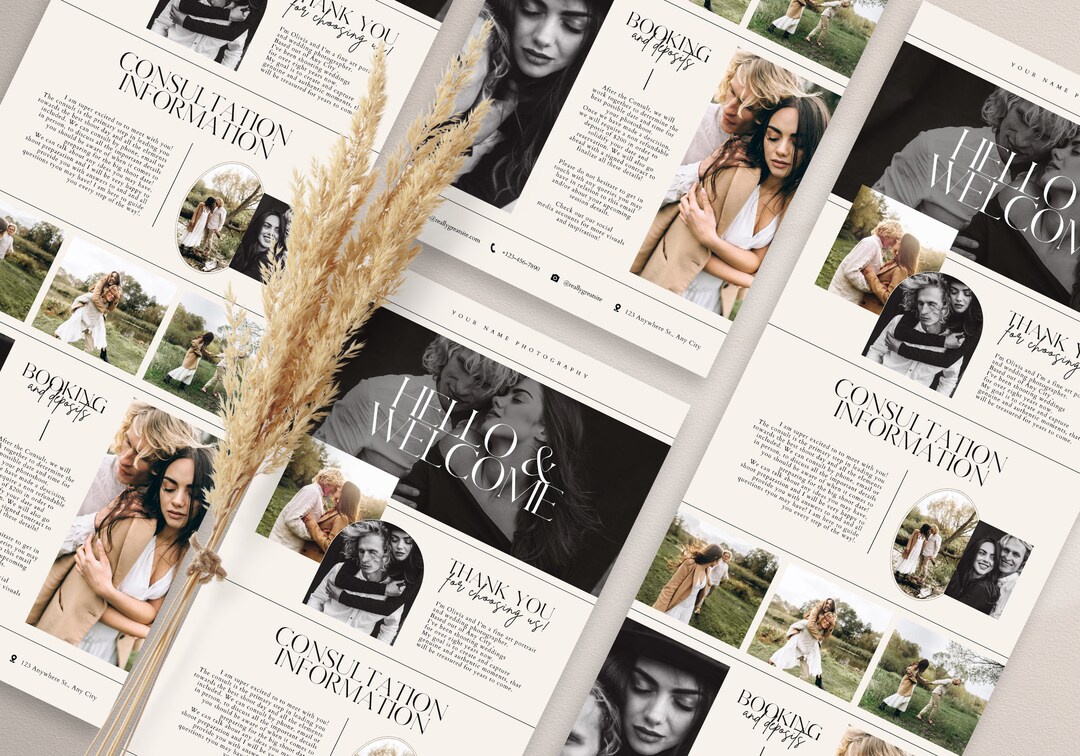 Photography Welcome Email Newsletter Template: CANVA Editable (8x22in ...