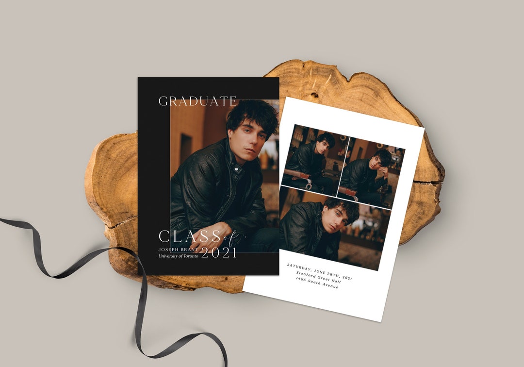 Grad Announcement Card Template, High School Card, Guy Graduation Card ...