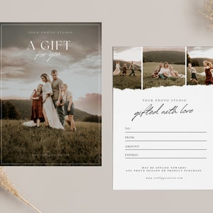 Photography Gift Certificate Template, Photographer Gift Card, Photo ...