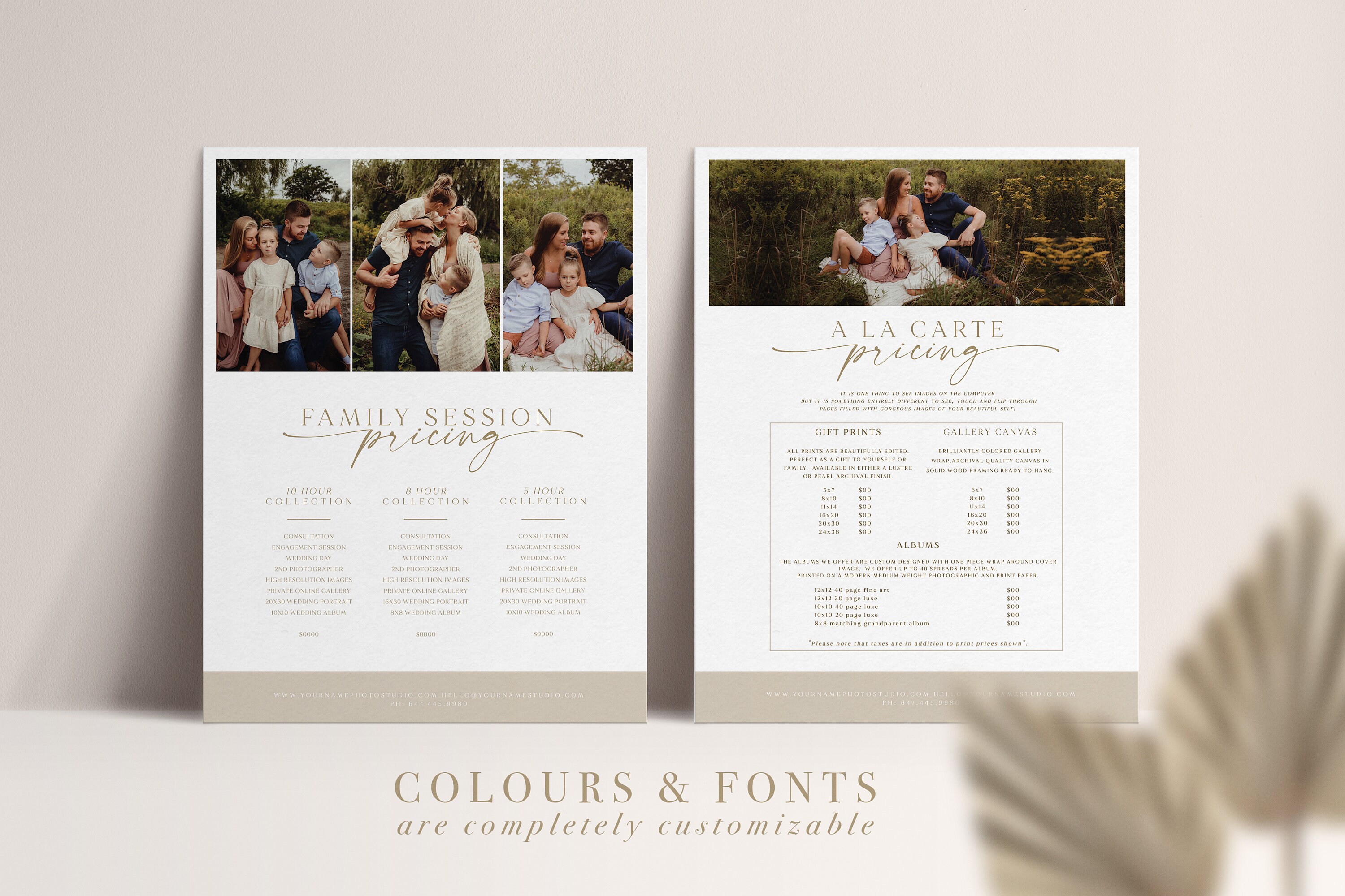 3pg Family Photography Pricing Template Session Price Guide - Etsy