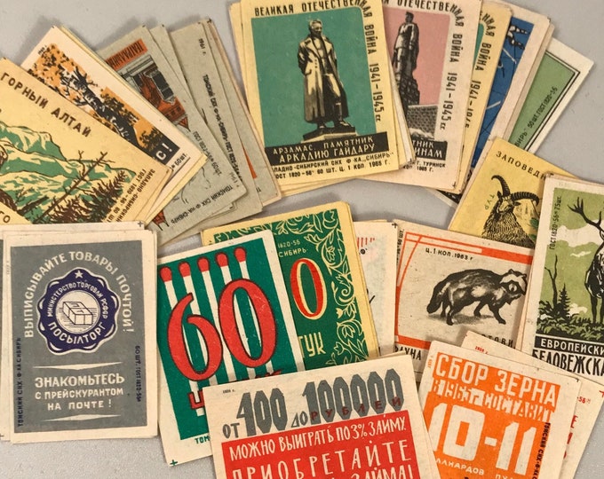 50 Old Russian Match Box Labels, Colorful Paper Eastern European ...