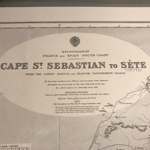 South Coast France and Spain Navigational Chart Hydrographic Map 1804 ...