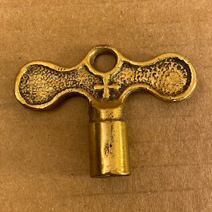 Brass Vintage Clock Key, Wind up Key, Brass Skeleton Key, Maker Supply ...