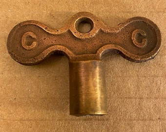 Brass Vintage Clock Key, Wind up Key, Brass Skeleton Key, Maker Supply ...