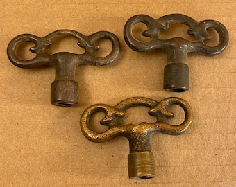 Brass Vintage Clock Key, Wind up Key, Brass Skeleton Key, Maker Supply ...