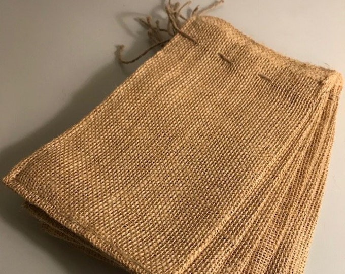 6 Pack 6 X 10 Burlap Bags With Drawstring Closure, Small and Medium ...