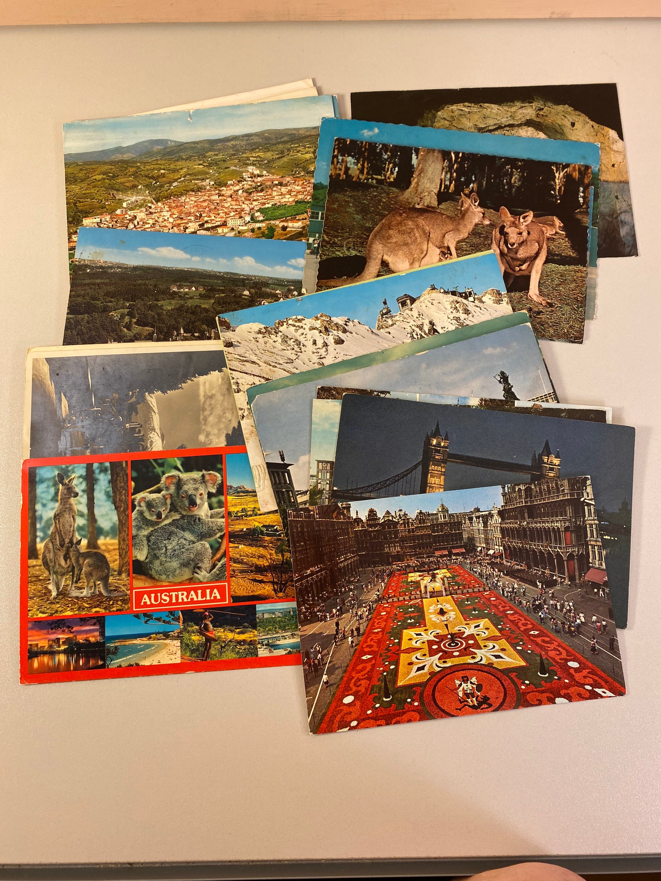 20 Old Misc Foreign Postcards, Old Souvenir Post Cards, 1930s - 1970s ...