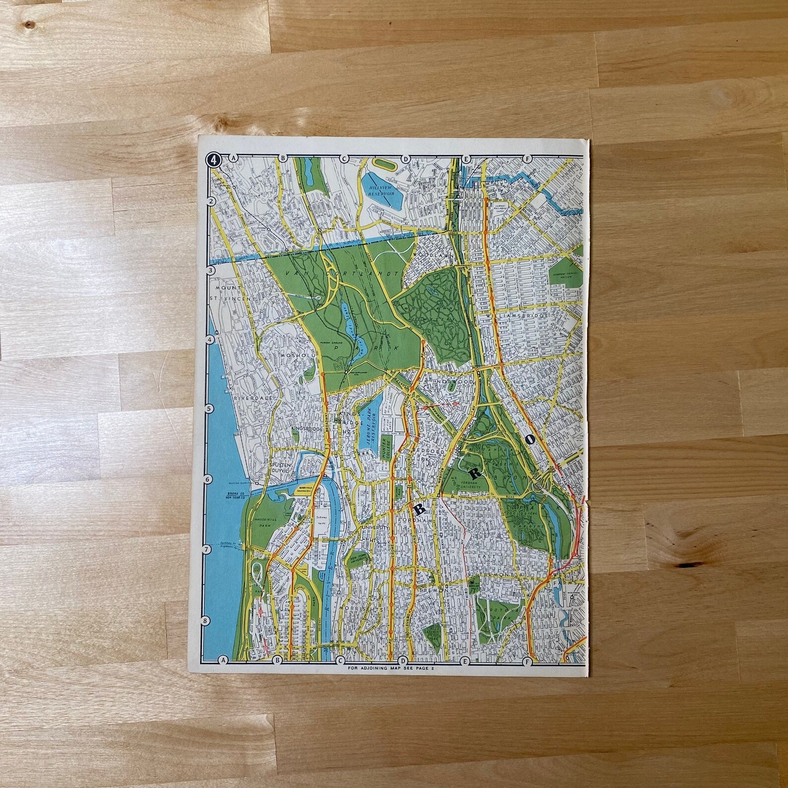 1945 New York City Map, Bronx Map, Queens Map, Woodlawn, Fordham ...