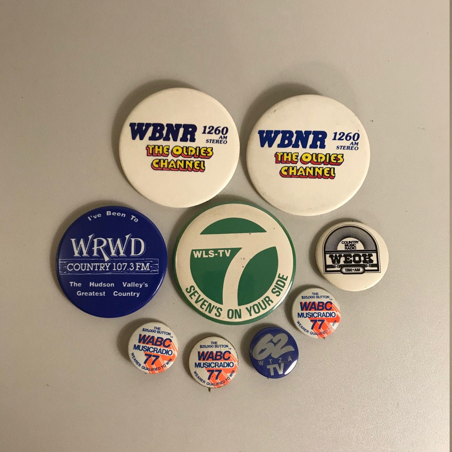 9 Radio TV Station Pinback Buttons 1980s Pins Old Cool 80s | Etsy
