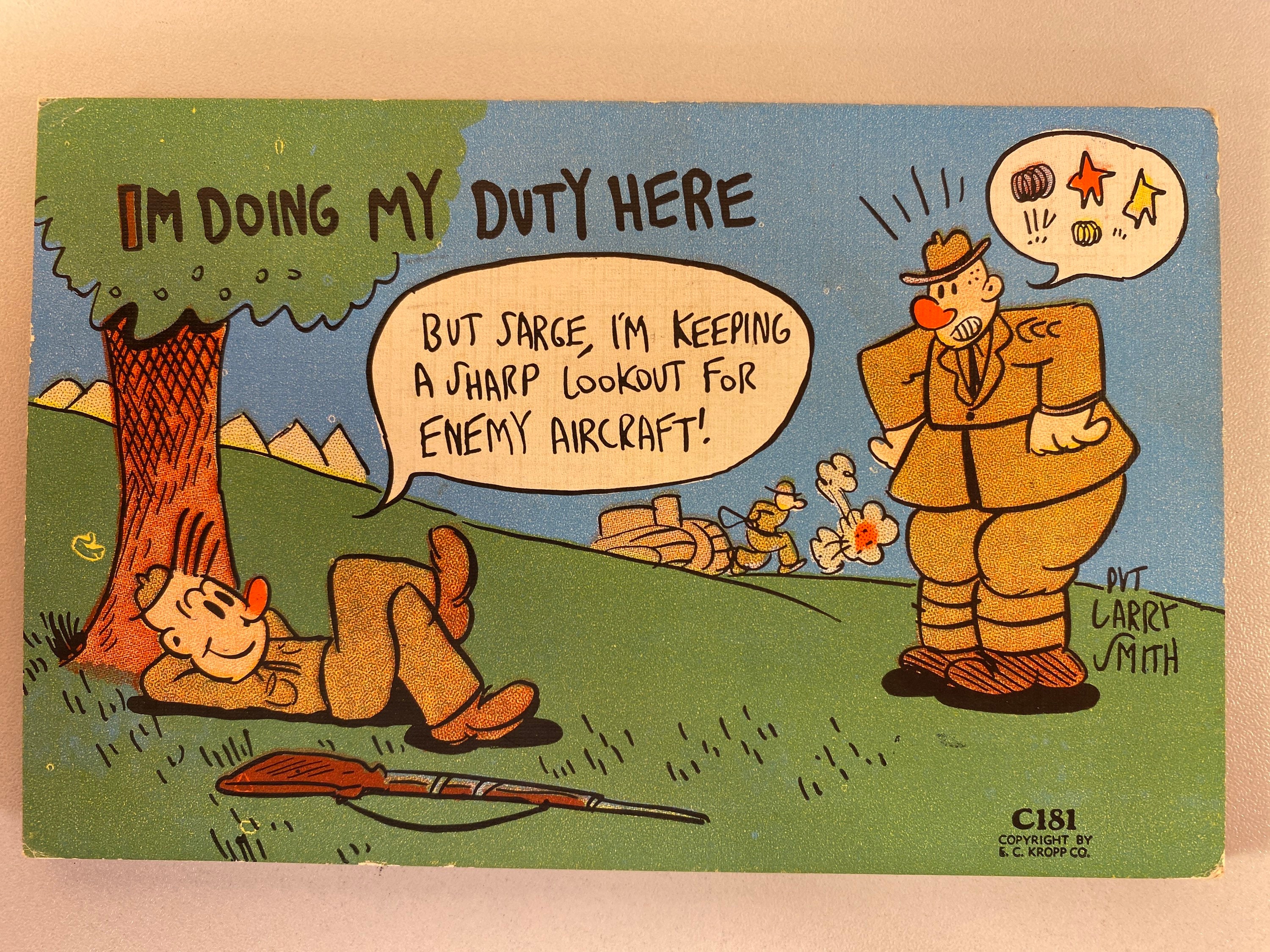 9 Old WWII US Military Postcards, Old Souvenir World War 2 Funny Post ...