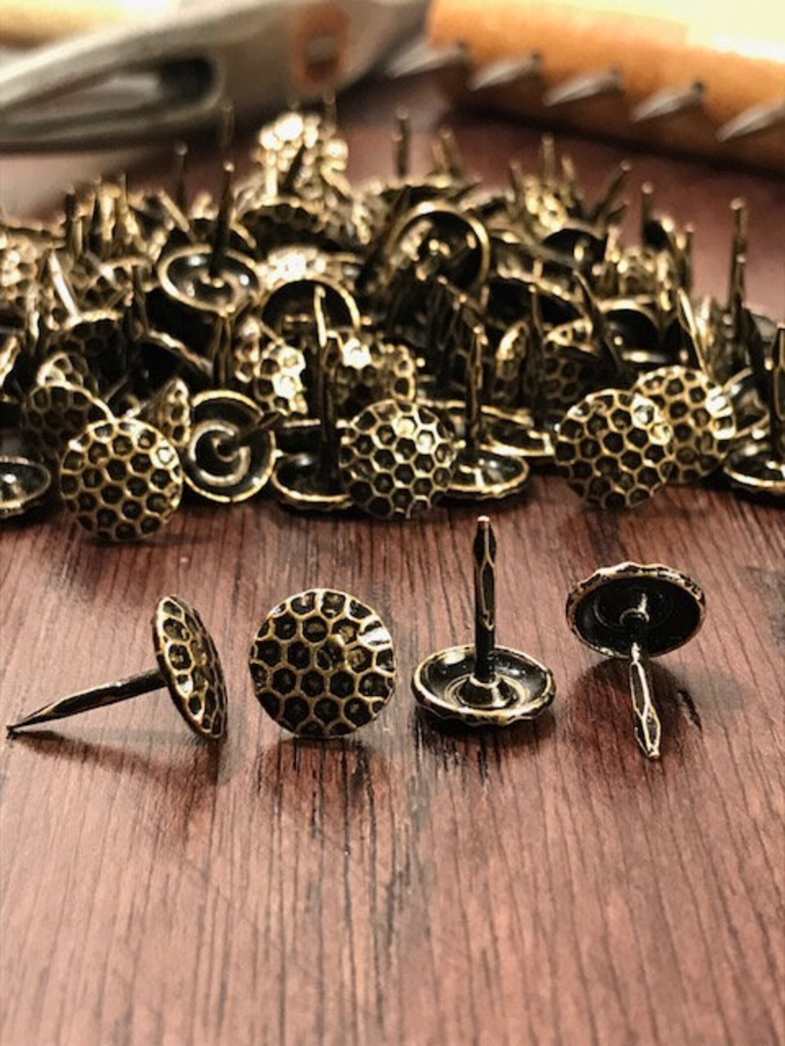 Qty: 150 Honey Comb Bronze Decorative Nails Made in USA 1/2 - Etsy