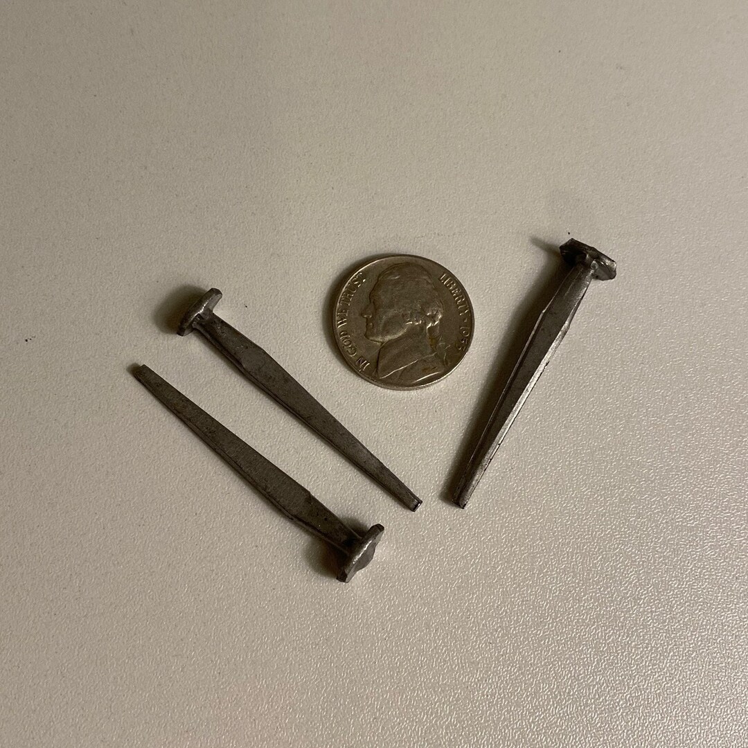 Qty (30) 1.75" Rosehead Steel Cut Nails, 5D Steel Nails, 1.75 Inch, Set ...