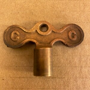 Brass Vintage Clock Key, Wind up Key, Brass Skeleton Key, Maker Supply ...