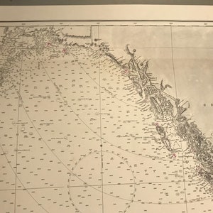 Alaska to Mexico America West Coast Navigational Chart Hydrographic Map ...