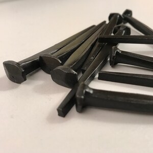 Ten (10) Qty 3" Wrought Head Nails, 3 Inch Steel 10D Nails, Vintage ...