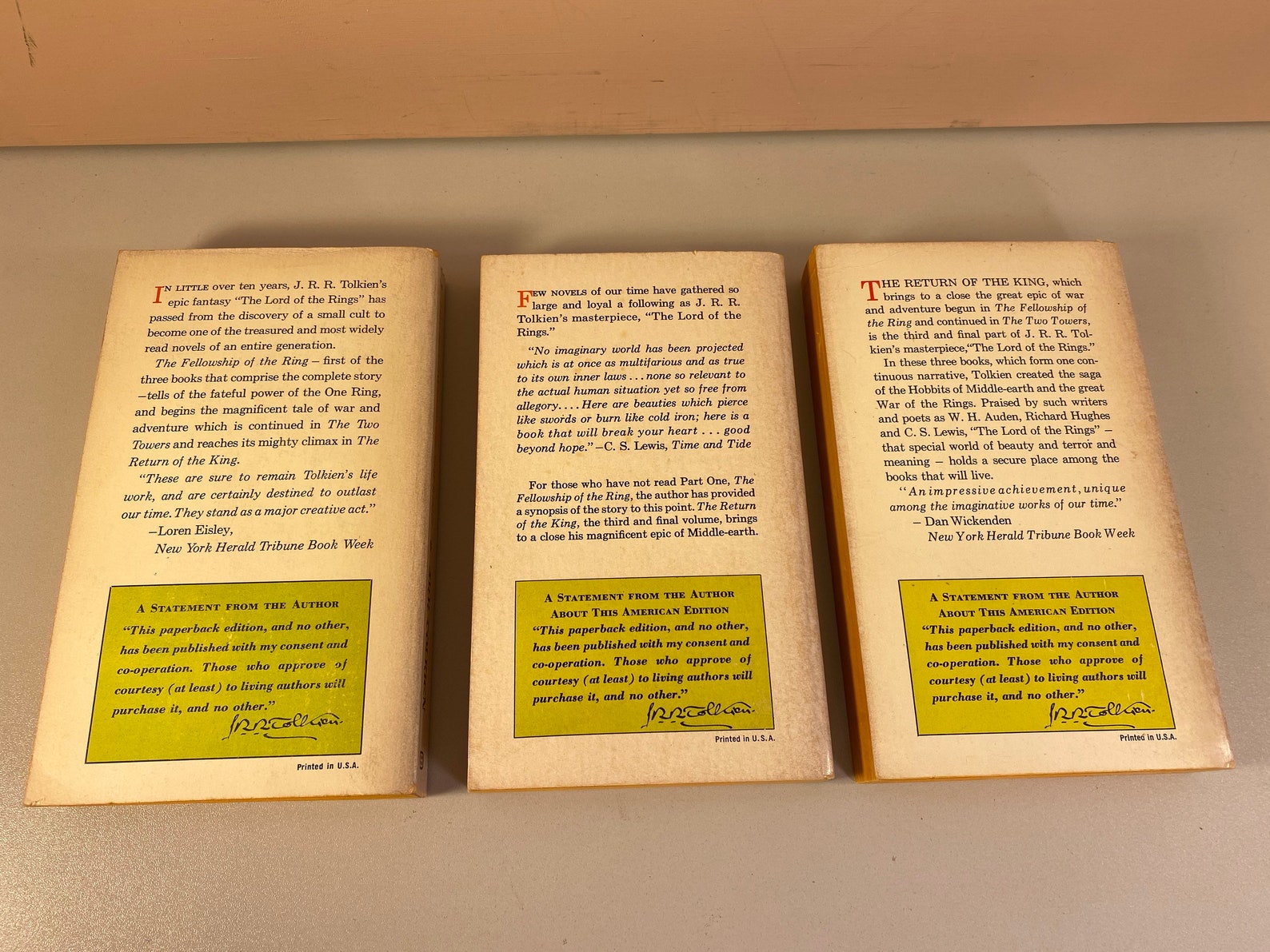 1965 UNREAD LOTR 1st Printings Trilogy Paperback Book Box Set - Etsy