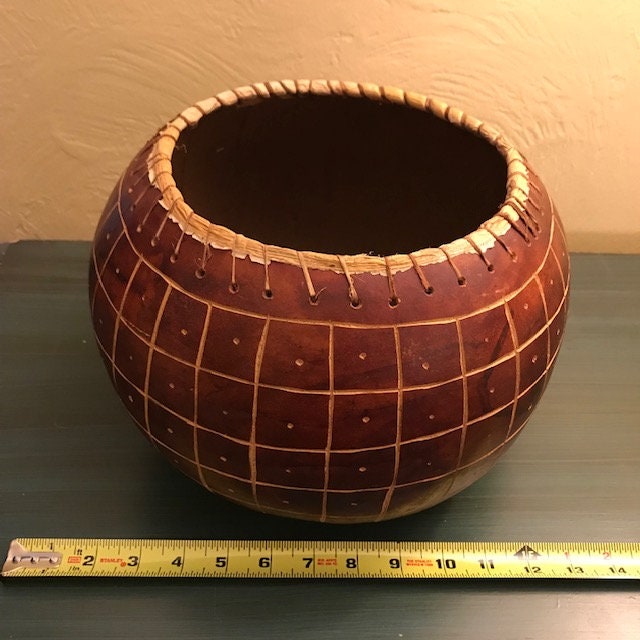 Gourd Basket Large Hand Made Basket Hollowed Dried Lined | Etsy