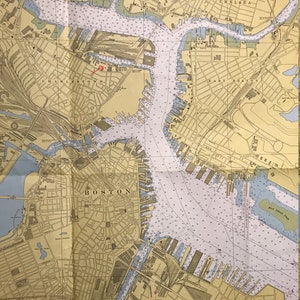 Boston Inner Harbor Massachusetts Navigational Chart Hydrographic Map ...