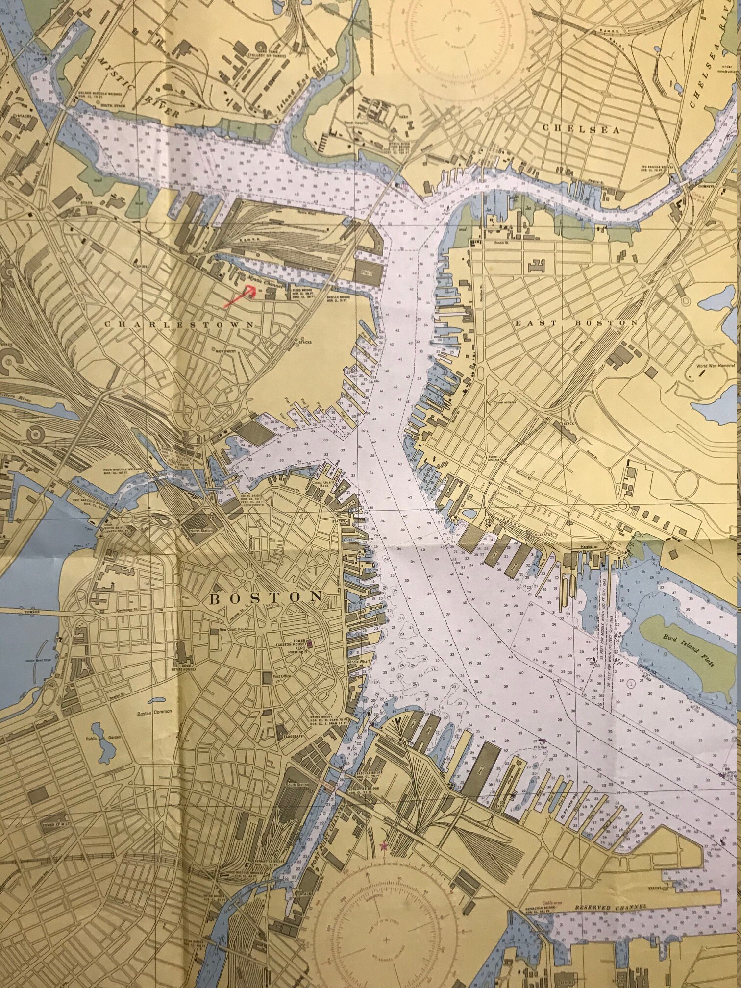 Boston Inner Harbor Massachusetts Navigational Chart | Etsy