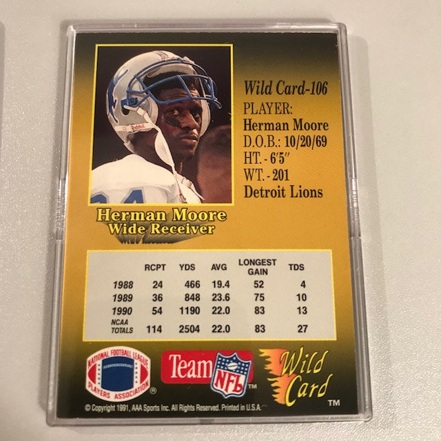 Herman Moore Rookie Card Vintage Detroit Lions Vintage NFL | Etsy