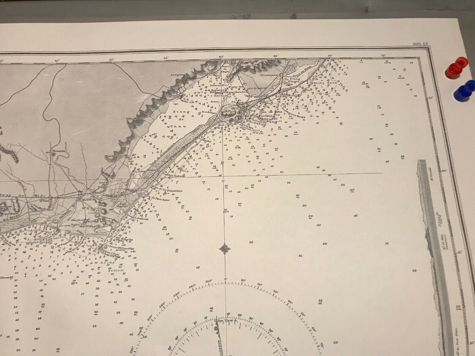 South Coast France and Spain Navigational Chart Hydrographic | Etsy