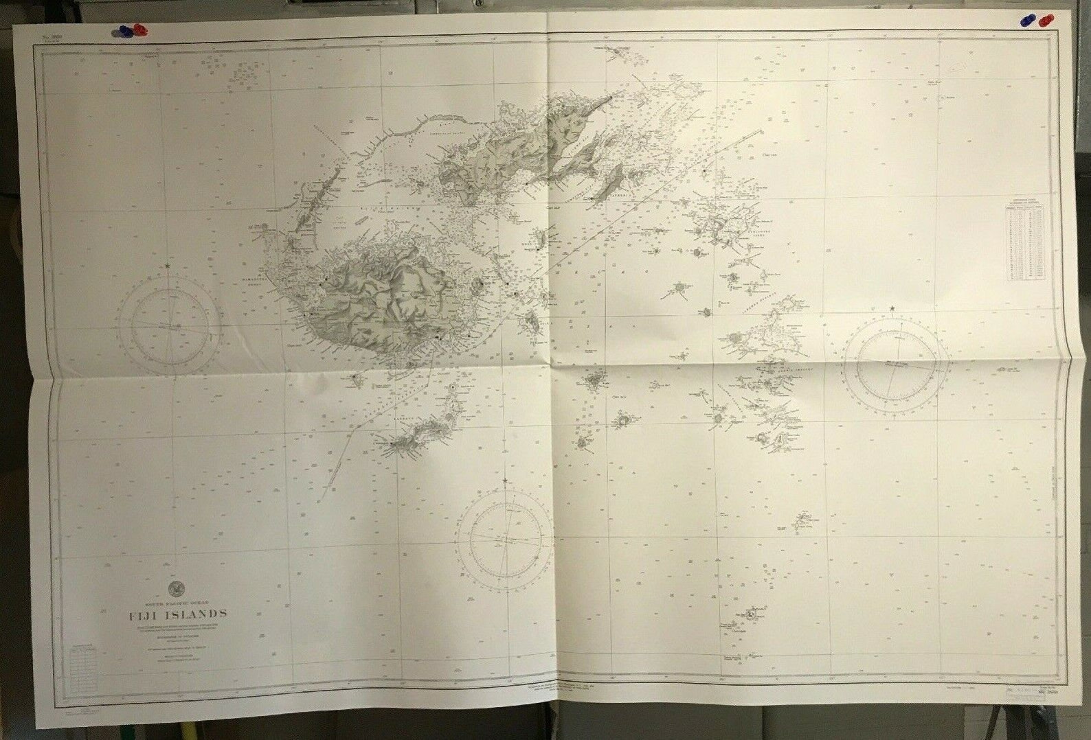 Fiji Islands Pacific Ocean Reef Navigational Chart | Etsy