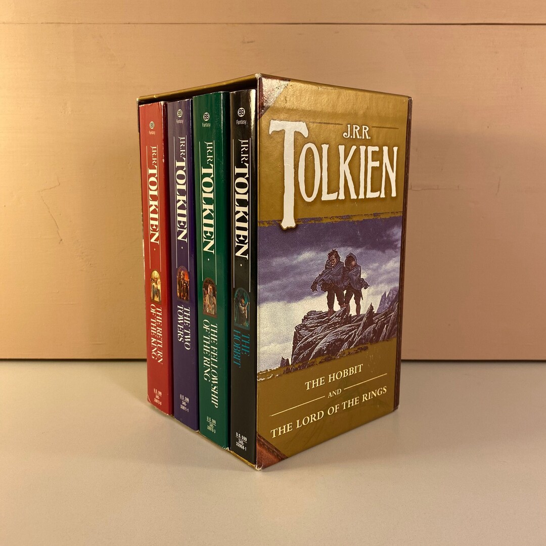 1990s UNREAD LOTR Paperback Book Box Set, J. R. R. Tolkien the Hobbit ...
