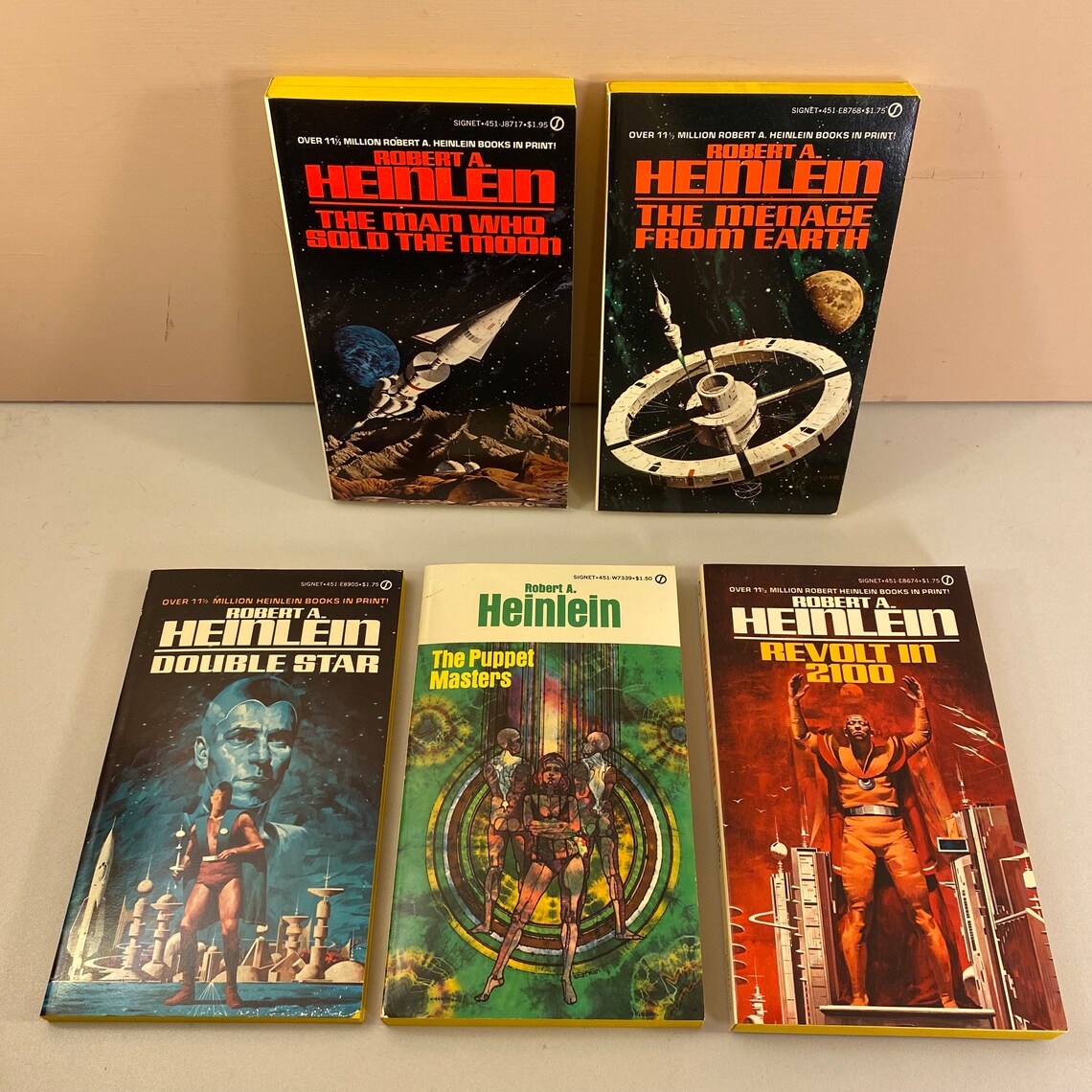 1970s Robert A Heinlein Science Fiction UNREAD Five Paperback Book Set ...