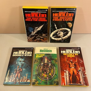 1970s Robert A Heinlein Science Fiction UNREAD Five Paperback Book Set ...